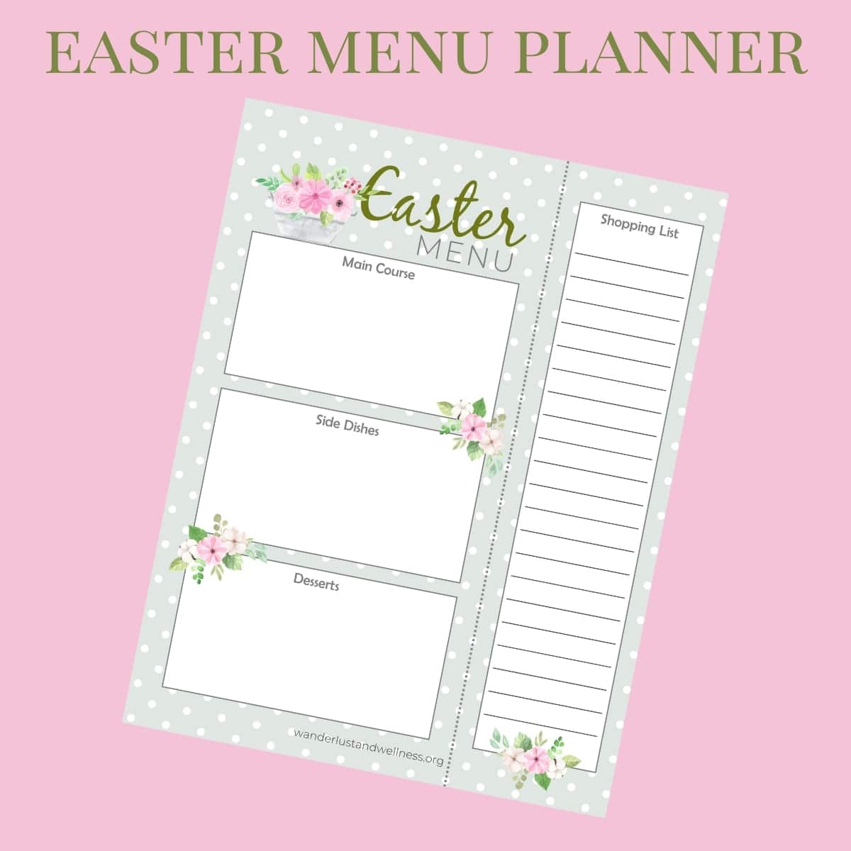 Easter Menu Meal Planner • Wanderlust and Wellness