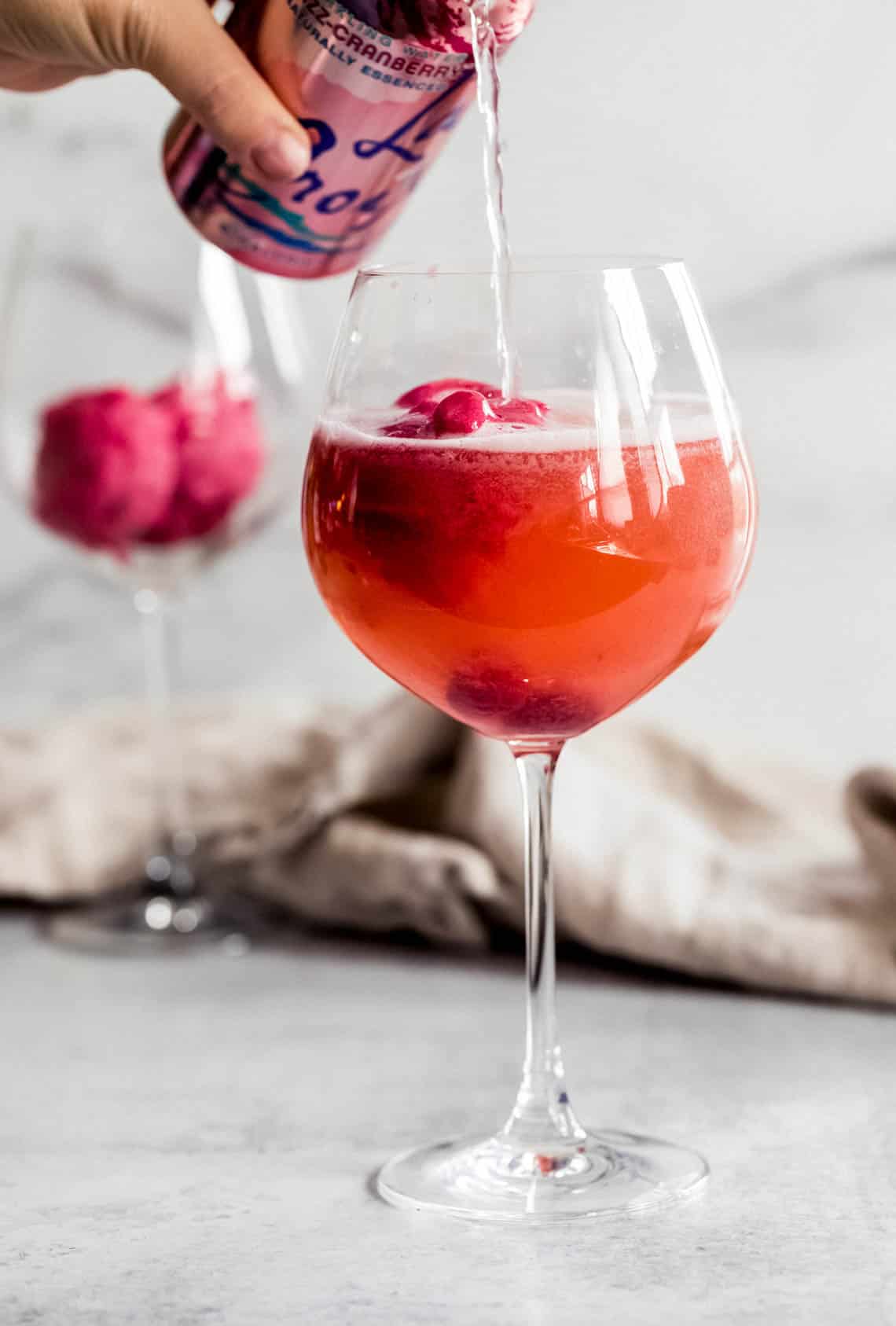 Raspberry Sorbet La Croix Cocktail • Wanderlust and Wellness